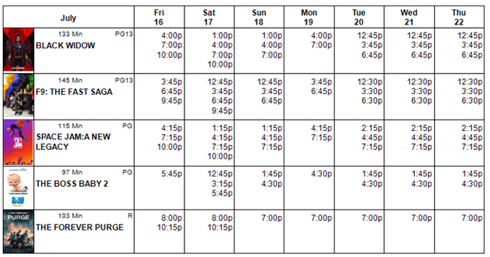 MOVIE LISTINGS & PURCHASE TICKETS